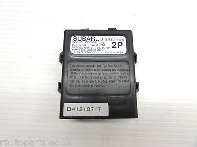 2015 SUBARU IMPREZA KEYLESS CONTROL UNIT ENTRY RECEIVER 88035FJ170 OEM ...