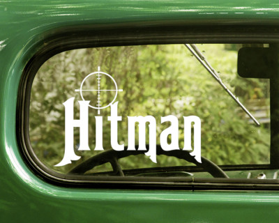 2 HITMAN RIFLE SCOPE DECALs Sticker For Car Window Bumper Truck Laptop ...