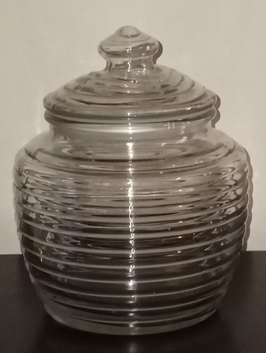Vintage Anchor Hocking Glass Beehive Ribbed Storage Jar Apothecary | eBay