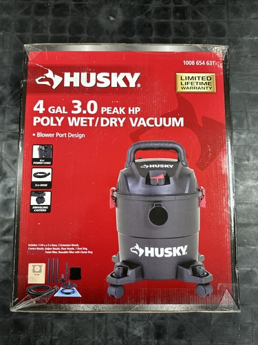 Husky 4 Gal. Poly Wet/Dry Vac with Filter, Hose, and Accessories | eBay