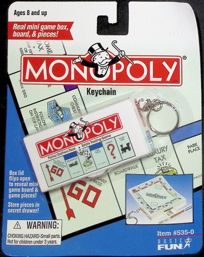 Vintage 1998 Basic Fun MONOPOLY Miniature Portable Toy Travel Keychain ...
