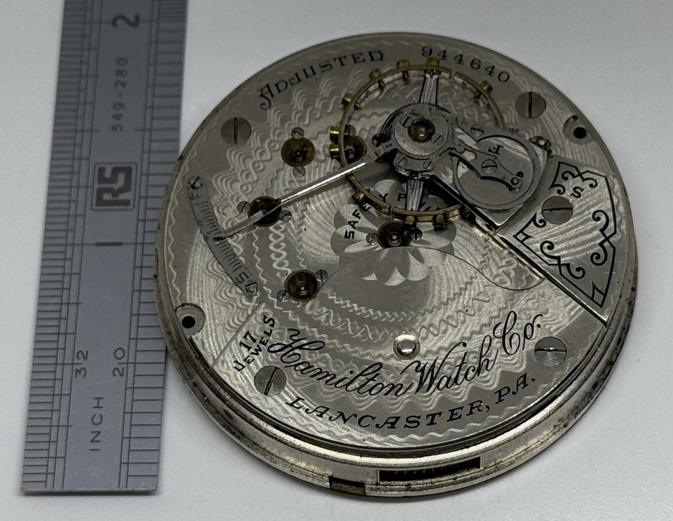 Hamilton Pocket Watch Movement 1912 18s 17 Jewels / Does Not Run | eBay