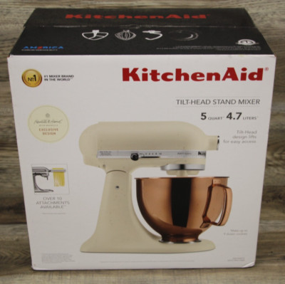 KitchenAid 5 quart Stand Mixer Copper Bowl Matte Fresh Linen ...