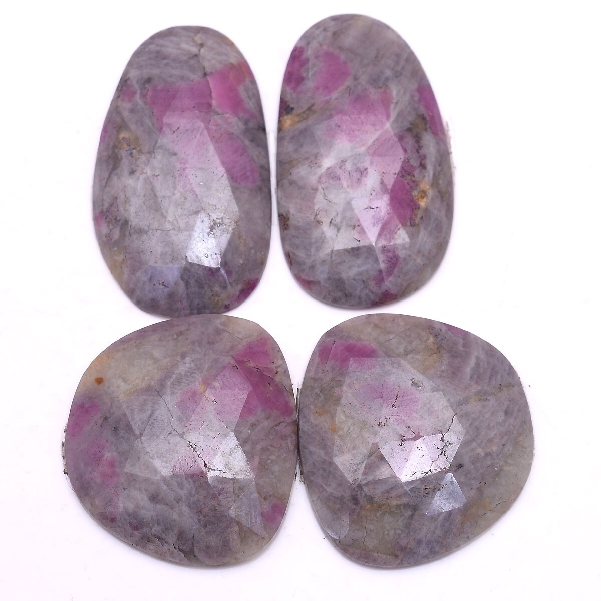 131 Cts Natural Sapphire With Ruby Spots 2 Pairs Untreated Checker Cut ...
