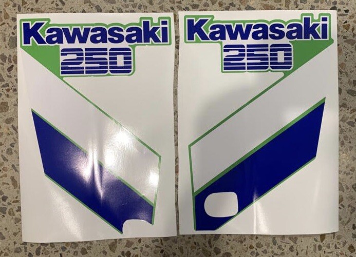 kawasaki 1987 KX250 Reproduction Decal Set / Sticker Kit / Graphics Kit ...