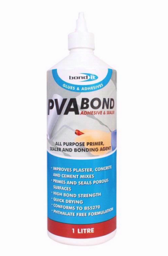 1ltr PVA Bond Adhesive and Sealer Primer & Bonding Agent Plaster 1l 1 ...