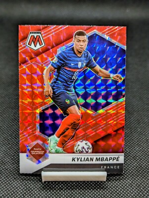2021-22 Mosaic FIFA Road to The World Cup Kylian Mbappe Hobby Red Prizm ...