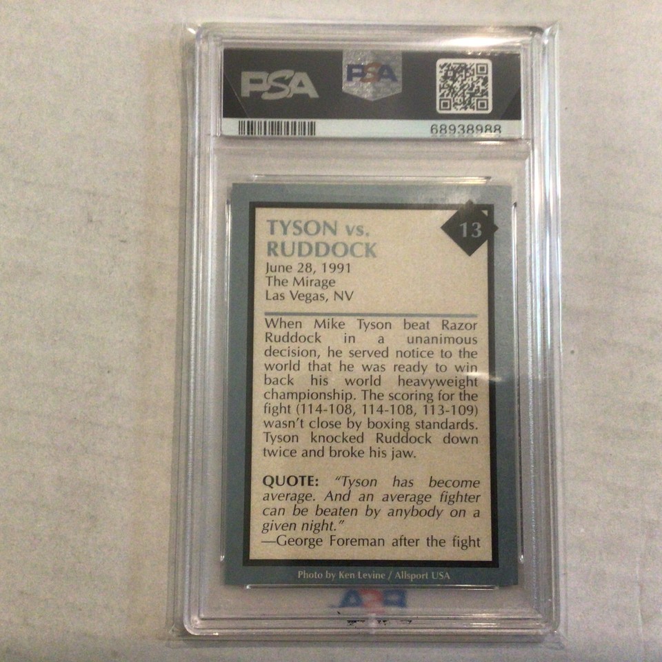 1991 tuff stuff Mike Tyson / Ruddock RC - RARE PSA 9 Mint Highest grade ...