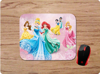DISNEY PRINCESSES CUSTOM NEOPRENE MOUSE PAD DESK MAT HOME SCHOOL OFFICE ...