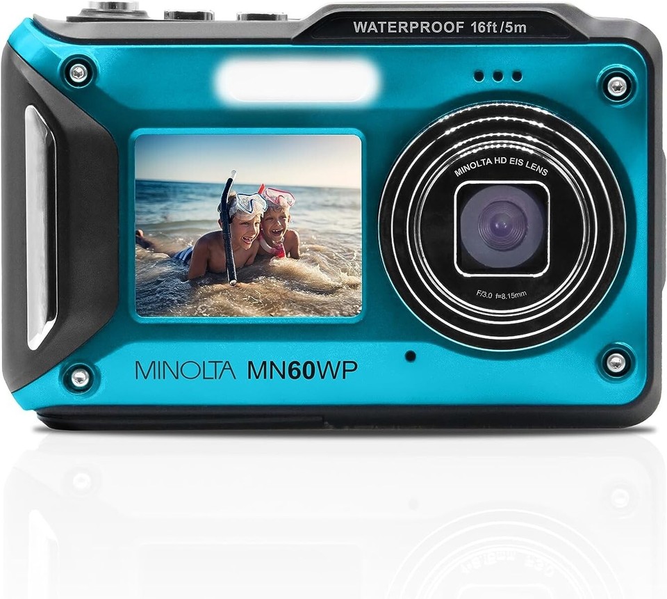 MINOLTA® MN60WP 48 MP / 4K Ultra HD Waterproof Camera w/WiFi & Dual LCD ...