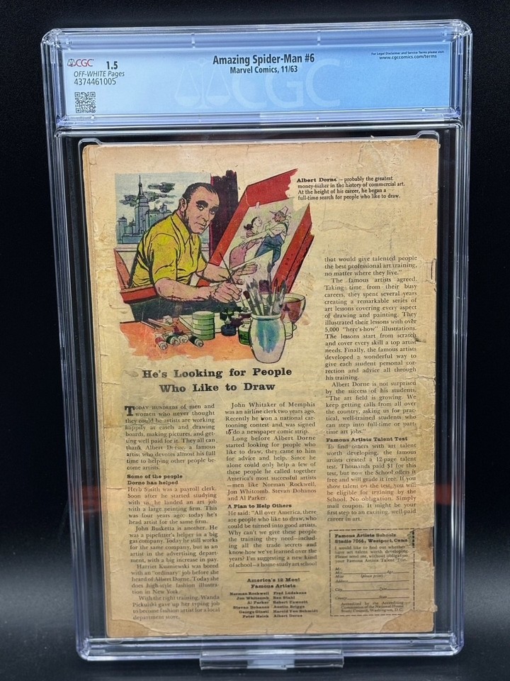 Amazing Spider-Man #6 - 1st Lizard - CGC 1.5 - 1963 Stan Lee/Steve ...