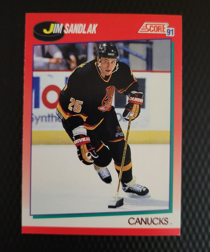 1991-92 Score Canadian JIM SANDLAK Vancouver Canucks Hockey NHL Card ...