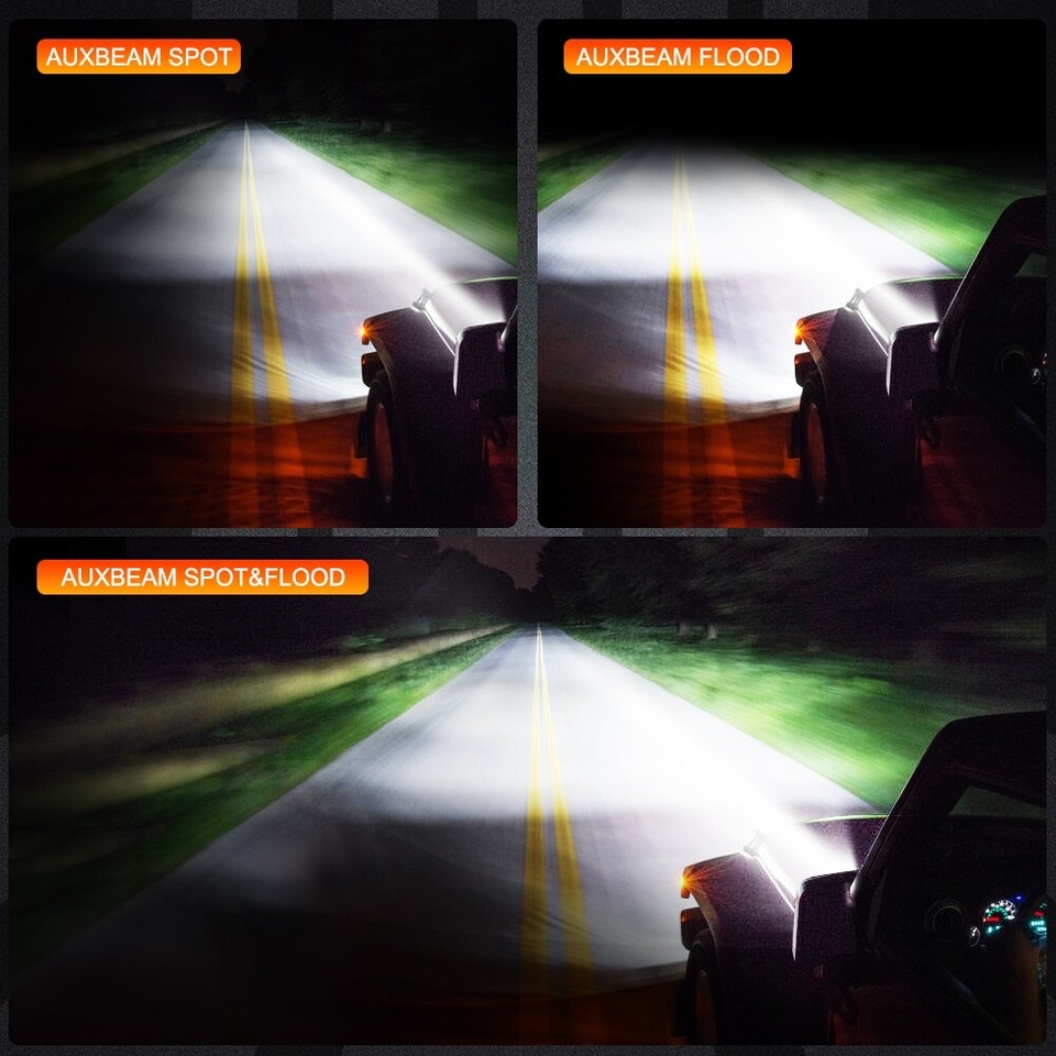 AUXBEAM 3"inch LED Light Bar Work Flood Pods Driving Lamp for Polaris ...