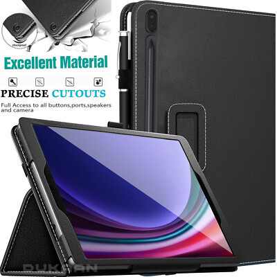 Leather Case for Samsung Galaxy Tab S9 11", S9 FE 10.9", S9+, FE+ 12.4 ...