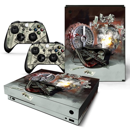 Xbox One X Console Skin Decal Sticker Money Cash Bank Robbery Custom ...