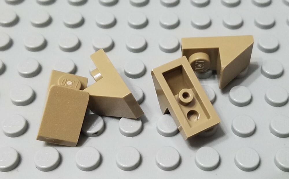 LEGO New Lot of 4 Dark Tan 2x1 Cut Out Slope Pieces | eBay