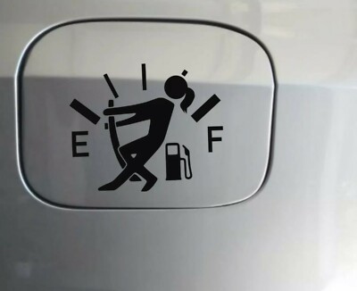 Fuel Gauge Decal Stick girl funny empty low gas fuel door vinyl sticker ...