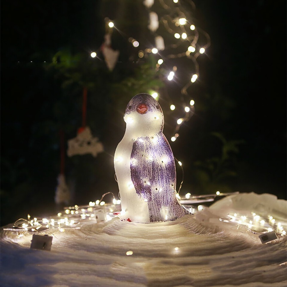 3Pcs LED Light Up Acrylic Penguins Decor For Christmas Outdoor Yard ...