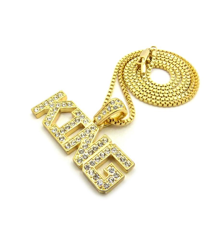 NEW KING PENDANT 24" BOX/CUBAN/ROPE CHAIN HIP HOP NECKLACE - XTP80G | eBay