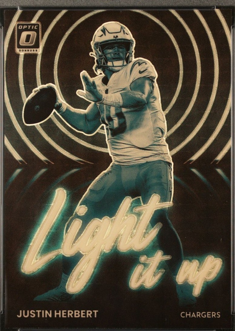 2022 Panini Donruss Optic - Light It Up Justin Herbert #LU-4 Gold Vinyl ...