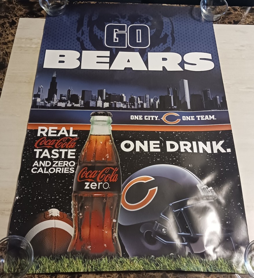 Chicago Bears/ Coca Cola Zero 2011 Advertising 36x24 Poster | eBay