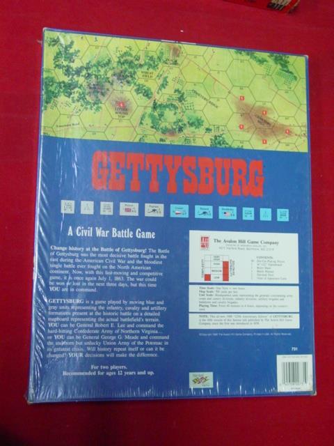 Avalon Hill - GETTYSBURG - Civil War Battle Game - 125th Anniversary Ed ...