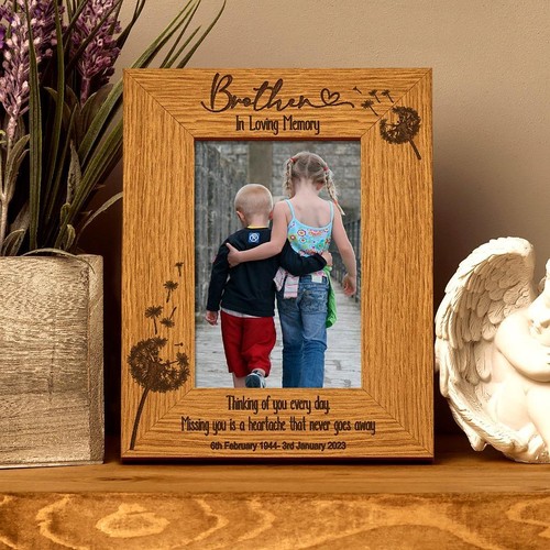 Brother Remembrance Photo Frame Personalised Portrait With Dandelions ...