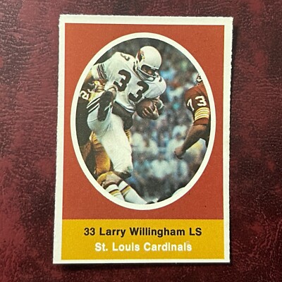 1972 Sunoco NFL Action Set LARRY WILLINGHAM Stamp ST. LOUIS CARDINALS ...