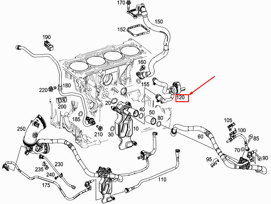 MERCEDES-BENZ GLC X253 Engine Vent Line A2740182101 NEW GENUINE | eBay UK