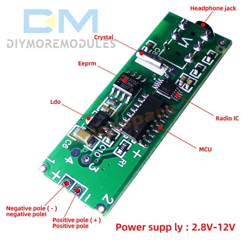 5PCS 76MHz~108MHz RDA5807 Stereo 2 Channel FM Radio Receiver Module DC2 ...
