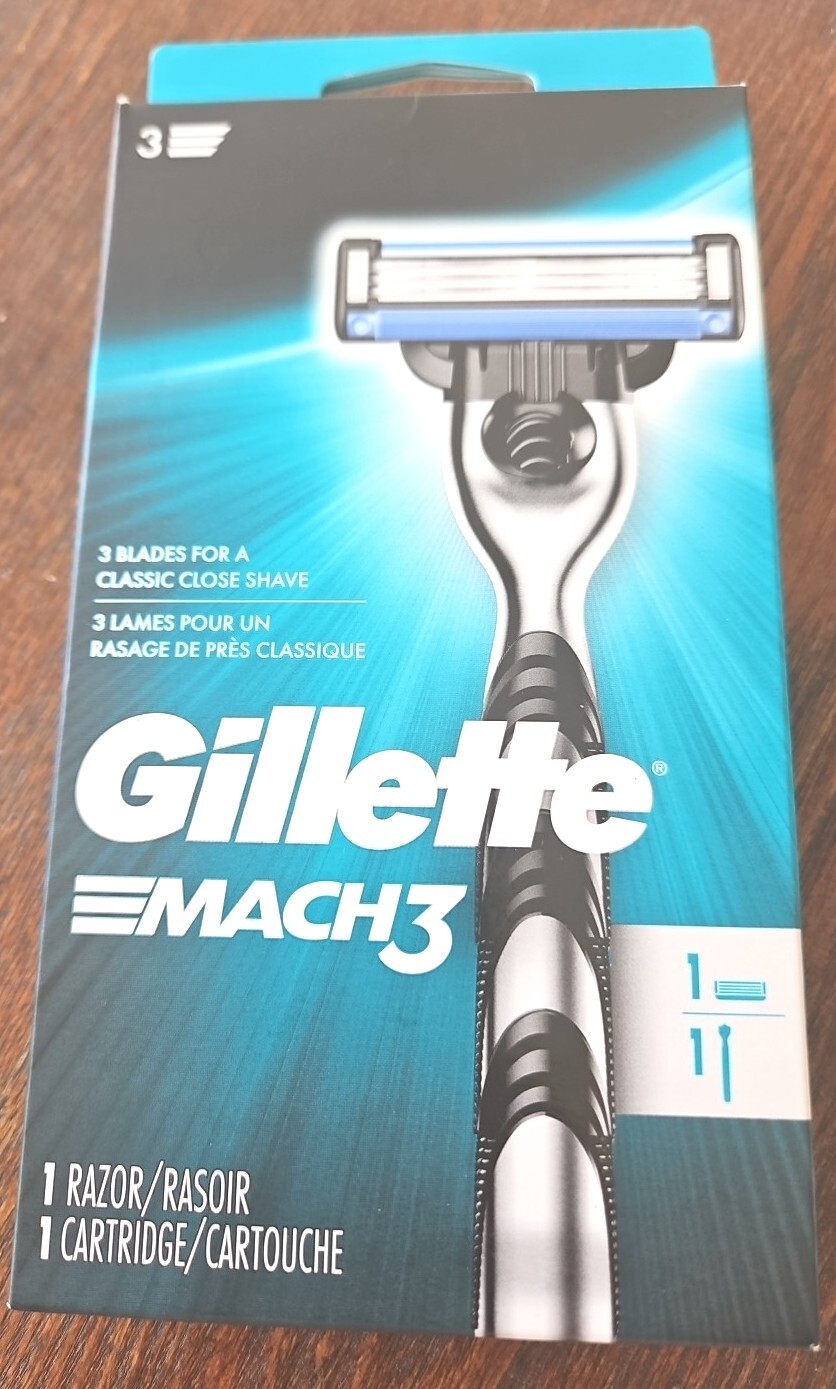 Gillette Mach 3 Razor Blade Shaver 1 Cartridge Metal Handle Fits Turbo ...
