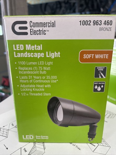 LED Landscape Flood Light 14-W 1100 Lum 1EA CE Line Bronze Hardwired ...