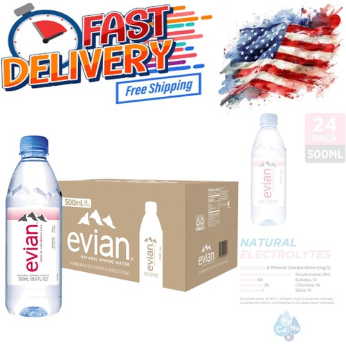 Natural Spring Water Bottles 16.9oz Pack of 24 Electrolytes Hydration ...