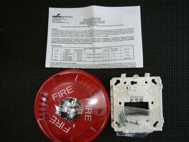 Cooper Wheelock Exceder HSRC 127459 Red Ceiling Mount Fire Alarm Horn ...