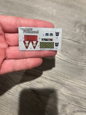 Transformers 1992 G2 Constructicon Bonecrusher UNUSED Decal Sticker ...