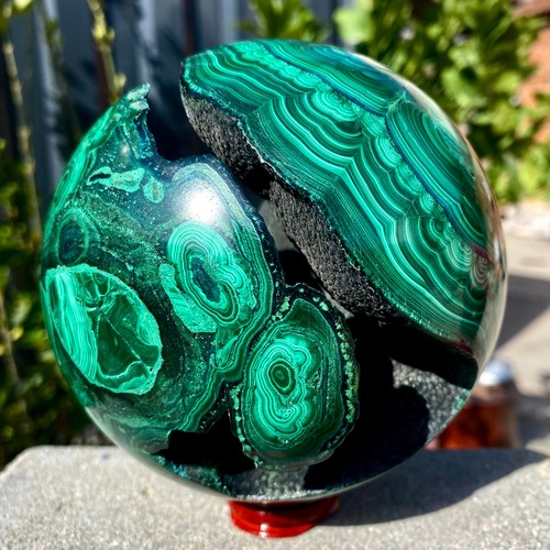 5.29LB Rare Natural Malachite quartz hand Carved sphere Crystal Healing ...