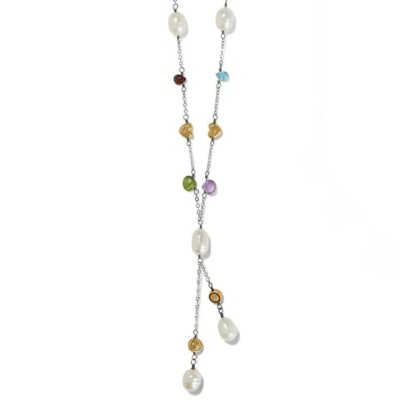 NWTag Brighton EYE CANDY Pearl, Garnet, Amethyst Short Y Necklace MSRP ...
