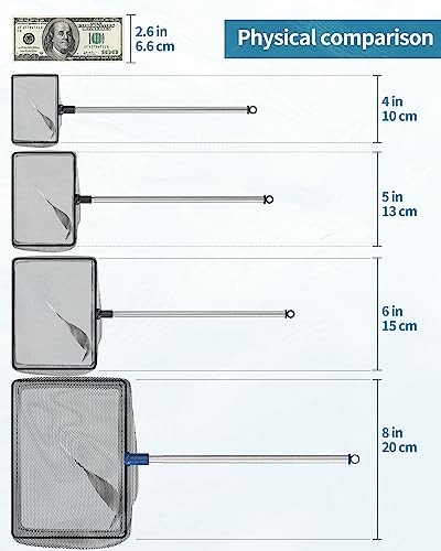 Pawfly 3.8 Inch Telescopic Aquarium Net Fine Mesh Small Fishnet with ...