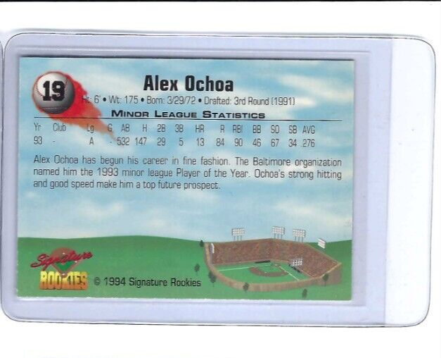 1994 Signature Rookies Signatures 1096/8650 Alex Ochoa #19 Auto | eBay