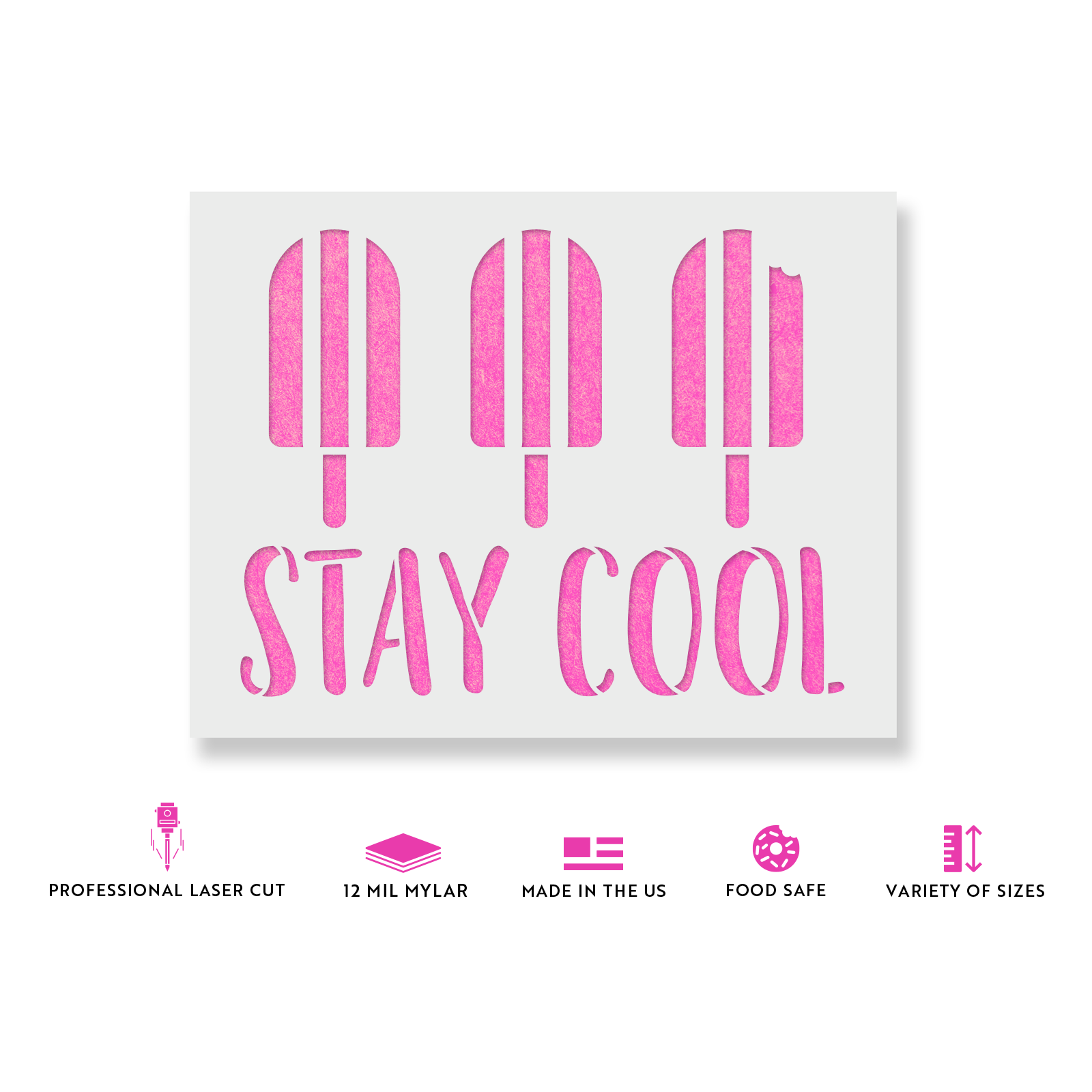 Stay Cool Popsicles Stencil - Reusable Mylar Stencils for Painting | eBay