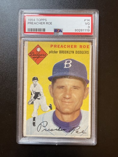 1954 TOPPS #14 Preacher Roe PSA 3 Brooklyn Dodgers | eBay