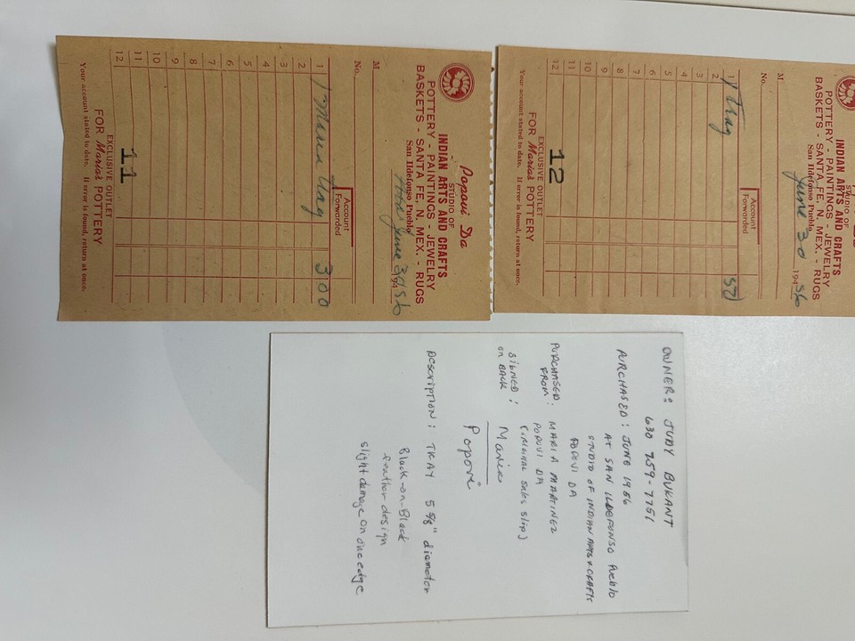 Maria & Popovi Da San Ildefonso Pottery Blackware Feather Plate/ Tray 5 ...