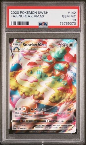 PSA 10 Snorlax VMAX 142 Pokemon Sword & Shield Base Set | eBay