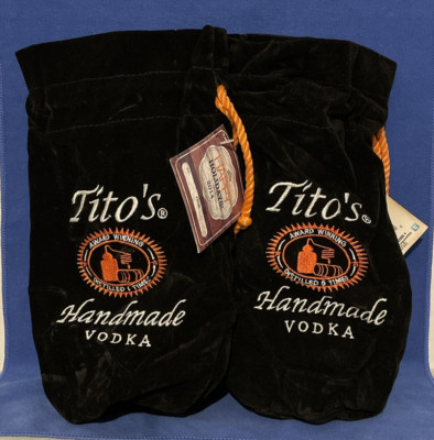 Set of 2- 2014 Tito’s Handmade Vodka Black Velvet 750ml Bottle Gift Bag ...