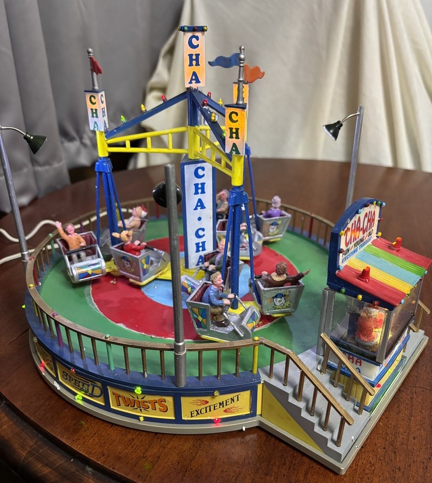 LEMAX Village Collection THE CHA-CHA Carnival Ride #74686 2007 Retired ...