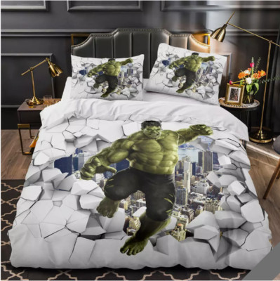 Amazing Incredible Hulk Superhero Breaking Wall Green Giant 3D Quilt ...
