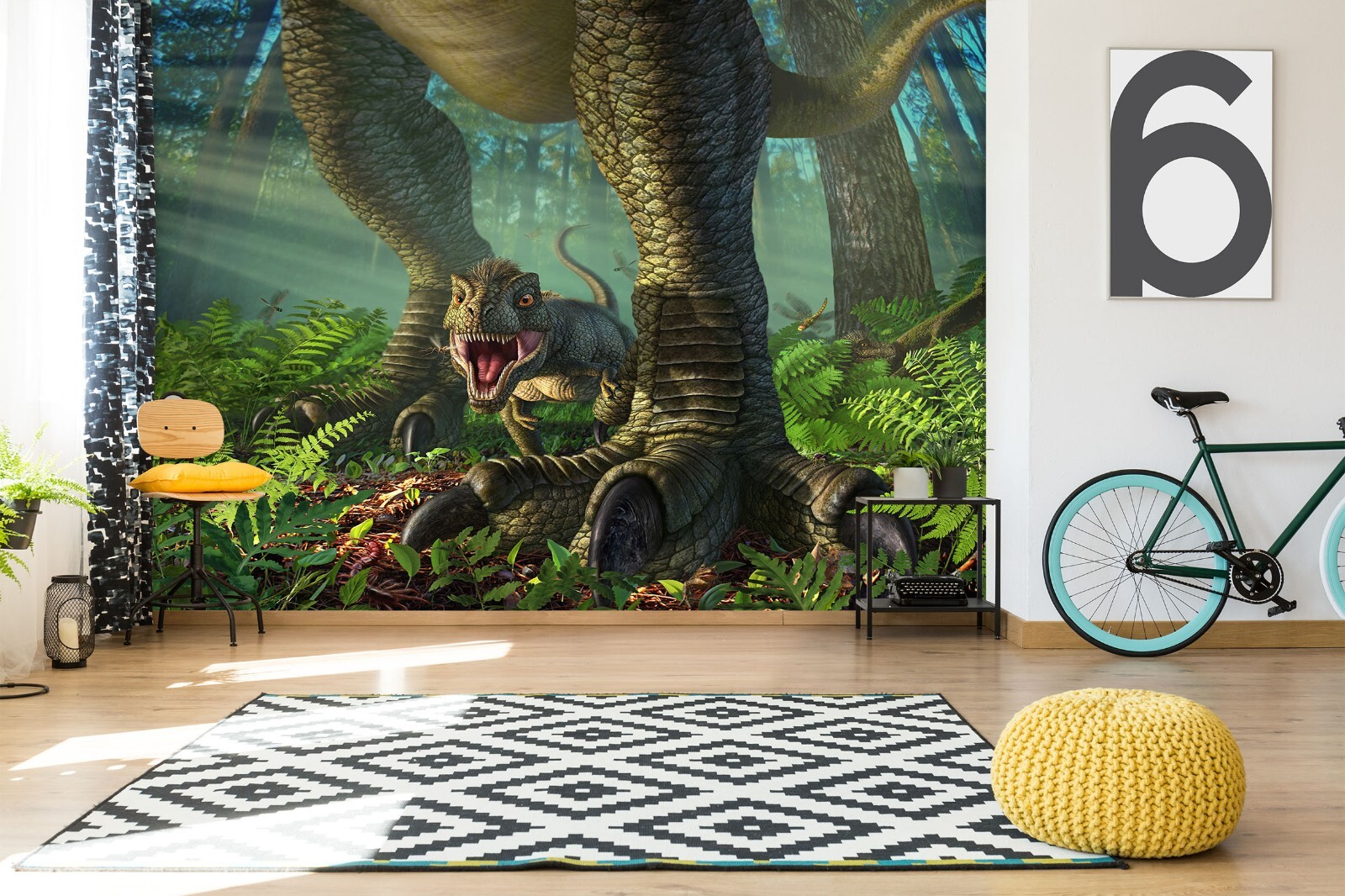 3D Forest Dinosaur A7048 Wallpaper Wall Mural Self-adhesive Jerry ...