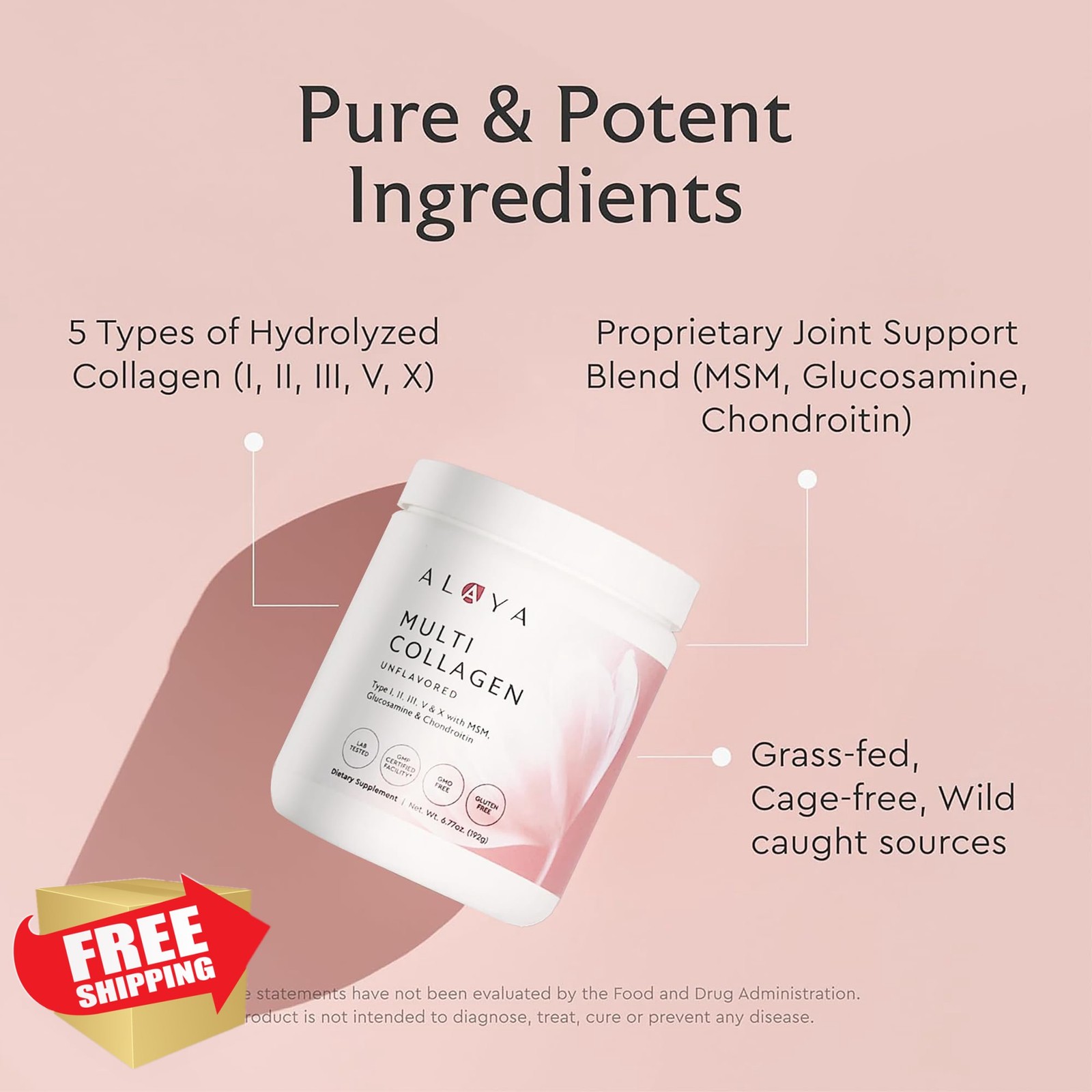 Alaya Multi Collagen Powder 20 Servings Hair Skin Nails Bone Health | eBay