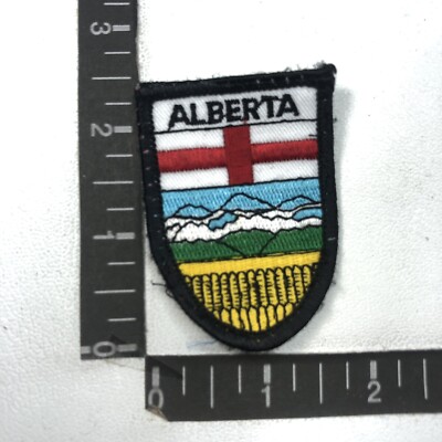 Vtg Embroidered Cloth Province Of ALBERTA Canada Patch (Black Border ...
