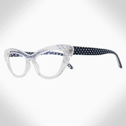 JIMMY CRYSTAL Women's Clear Readers with Swarovski Crystals Blue Light ...